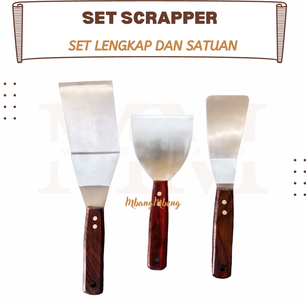 Jual Mbang-Mbeng Kape tepanyaki / scrapper / spatula bengkok / spatula ...