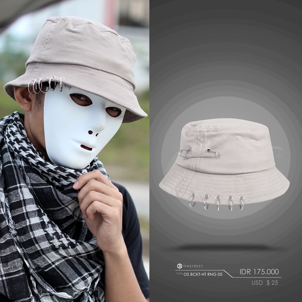 Jual OS BUCKET HAT RING 05 (CREAM) | Shopee Indonesia