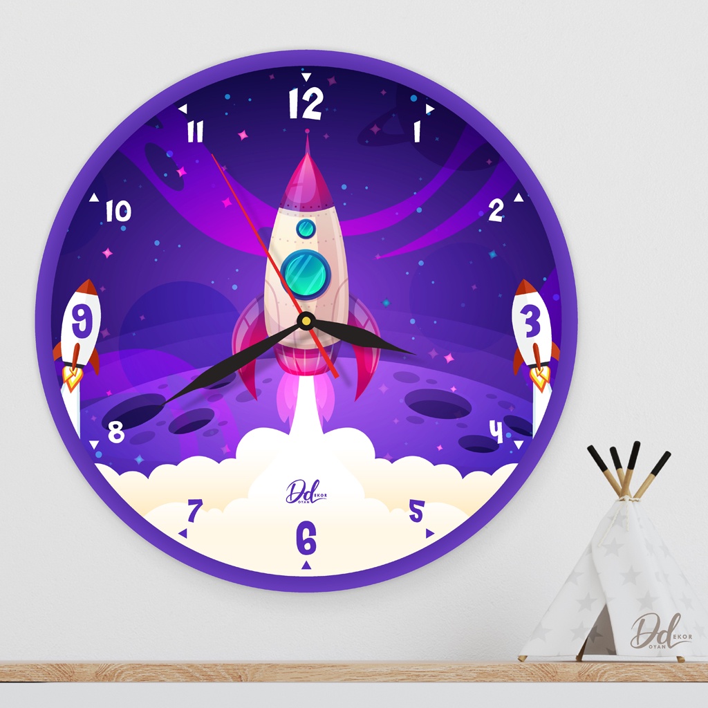 Jual Jam Dinding Unik Astronaut Hiasan Kamar Tidur Anak Luar Angkasa ...