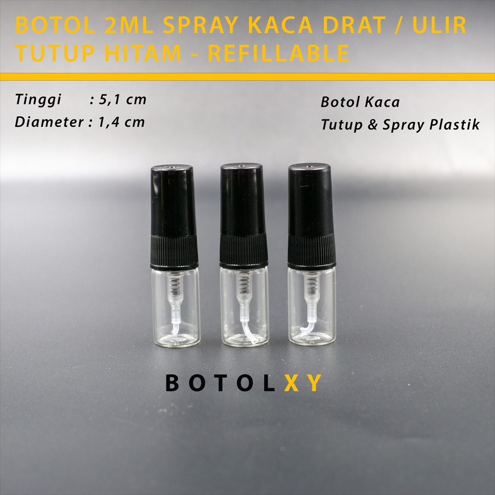 Jual Botol Spray Kaca 2ml Refill Parfum Vial Travel Size Decant TUTUP ...