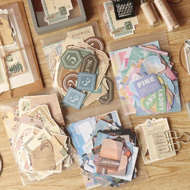 Jual 50pcs sharing kertas vintage photo note deco bujo planner diary ...
