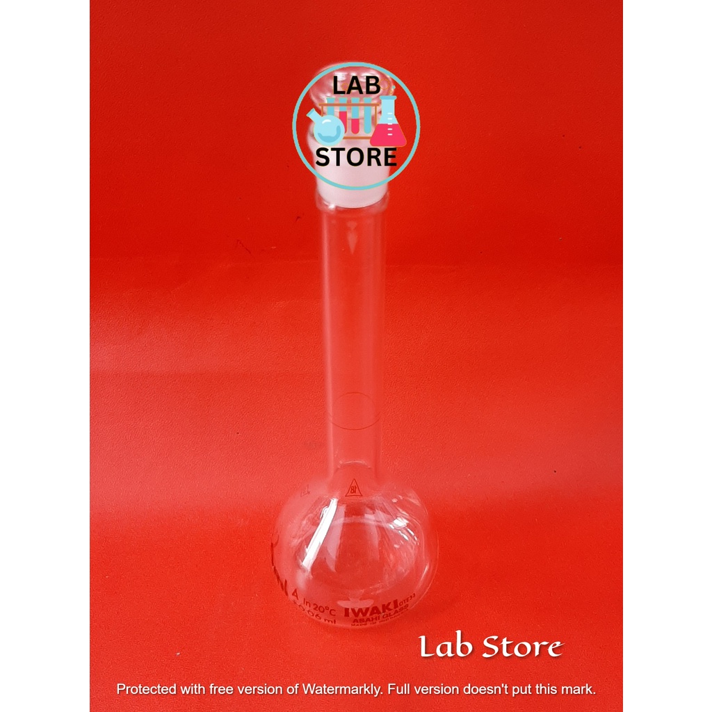 Jual Labu ukur 50ml Iwaki / Volumetric Flask 50ml Iwaki / Labu ukur Glass Stopper Iwaki | Shopee ...