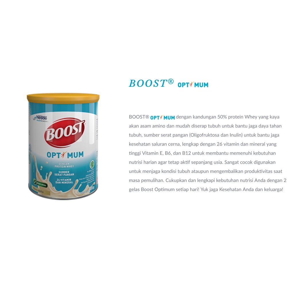 Jual Susu Nestle Boost Optimum Vanila 800g | Shopee Indonesia