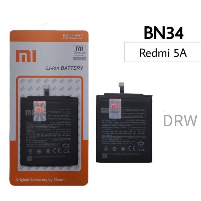 Jual Baterai Batre Xiaomi Redmi 5A BN34 3000 mAh Original High Quality ...