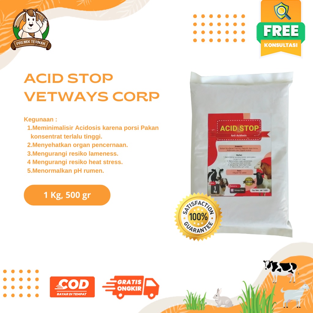 Jual ACID STOP 1KG - PREMIX ANTI ACIDOSIS + PEMACU PRODUKSI SUSU ...