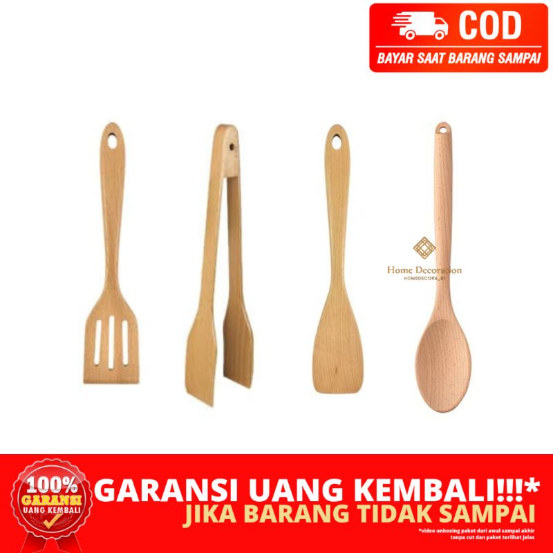 Jual (HOMEDECORA_ID) BERGARANSI SET PREMIUM WOODEN SPATULA ALL VARIANT ...