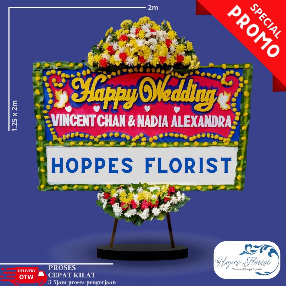 Jual Toko Papan Bunga Happy Wedding / Ucapan Pernikahan Congratulations ...