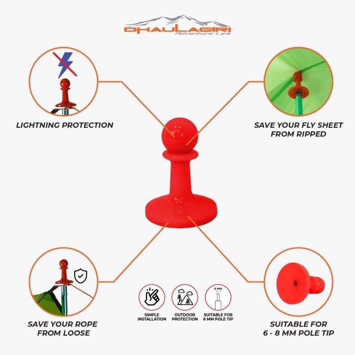 Jual Penutup Ujung Tiang Tenda Cap Pole Topi Flysheet Awning Tent Bivac ...