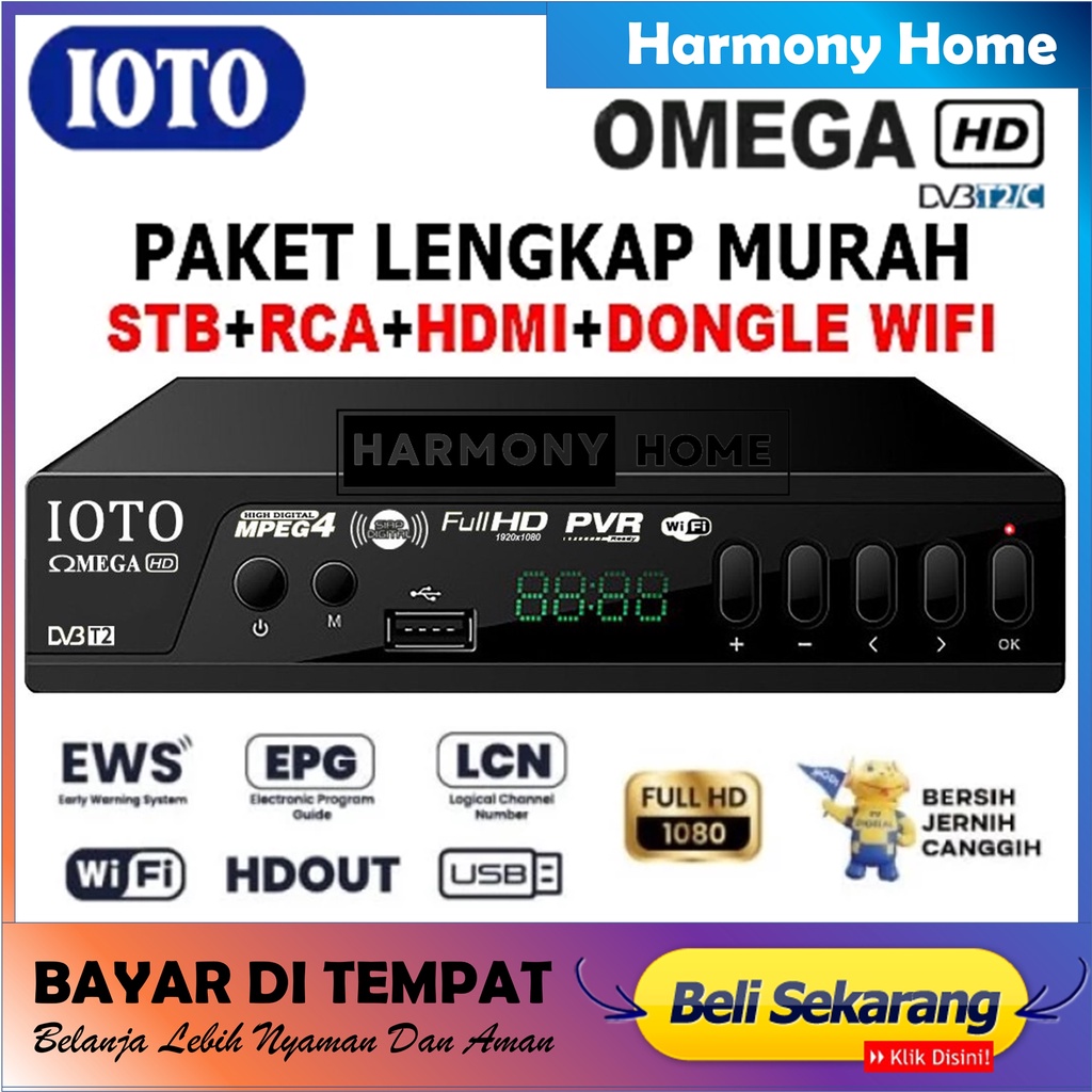 Jual Set Topbox Tv Digital IOTO DVB T2 set box tv digital antena tv tabung / set topbox tv ...