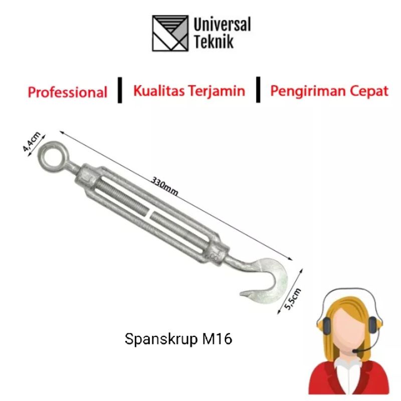 Jual Spanskrup M16 aksesories stainless steel jarum keras tarikan ...