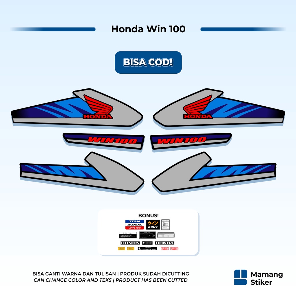 Jual Striping Honda Win 100 Original (28) Variasi Traill Treill Trill Japan Jepang Custom Racing ...