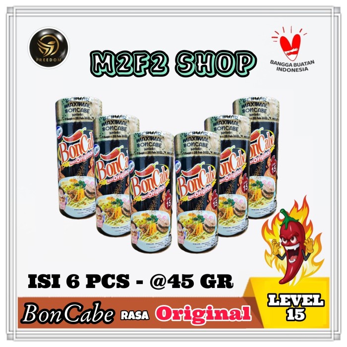 Jual BonCabe Level 15 Sambal Tabur Original Botol - 45 gr (Kemasan 6 ...