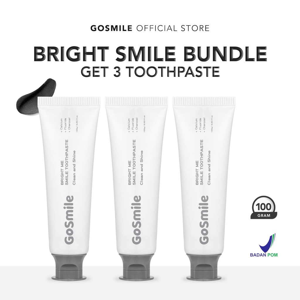 Jual Go Smile BUY 2 TOOTHPASTE GET 1 FOR FREE Bright Me Smile Charcoal ...
