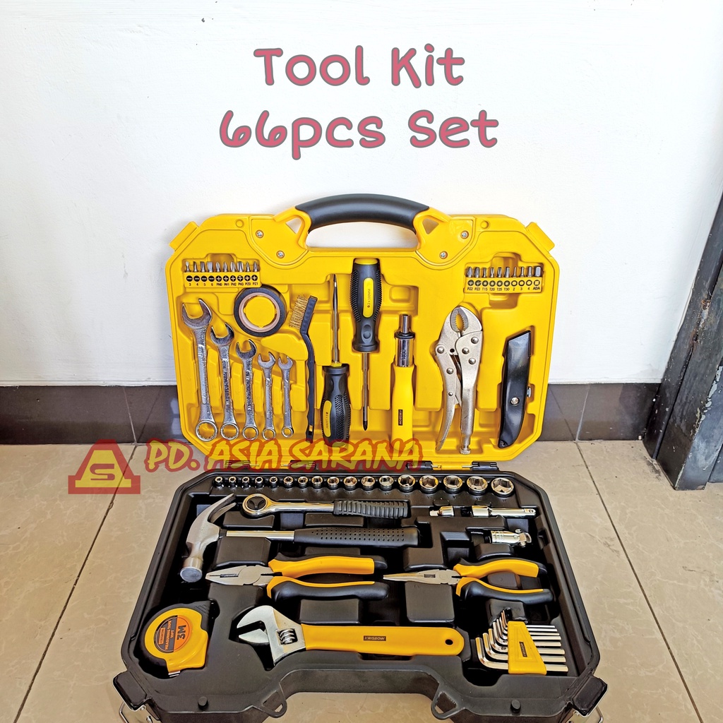 Jual ToolKit Set 66pcs KRISBOW Perkakas / Tool Kit Peralatan Mekanik ...