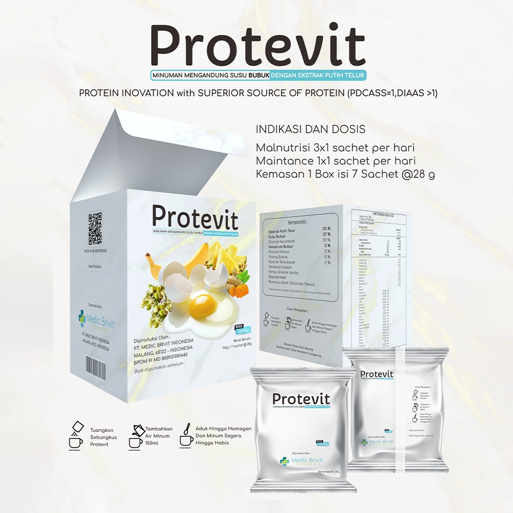 Jual PROTEVIT Minuman Ekstrak Putih Telur yang diHidrolisa dan Mengandung Susu | Shopee Indonesia
