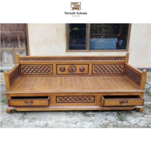 Jual BALE BALE DAYBED RESBAN MINIMALIS KAYU JATI - BELUM FINISHING BEST ...