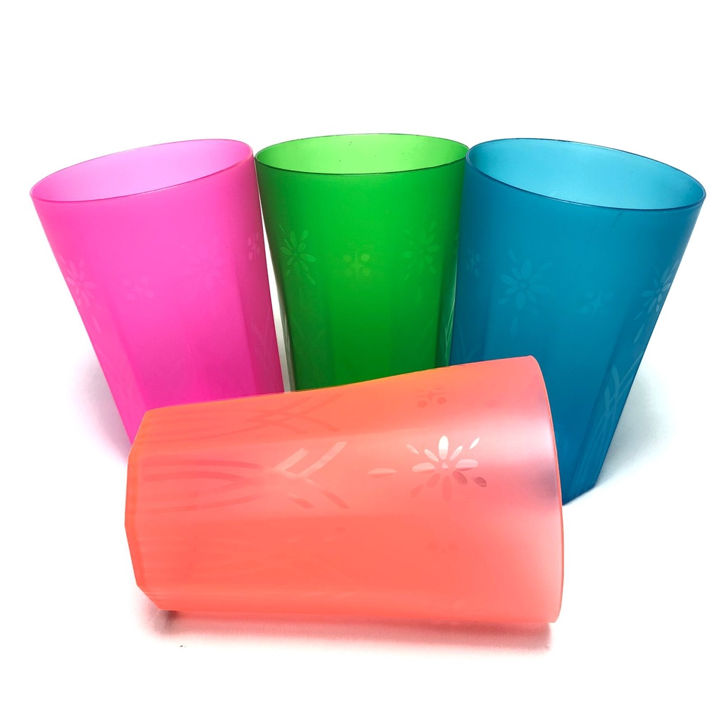 Jual GL118 Flo Glass Gelas Plastik Motif Tahan Panas / Gelas Kopi ...