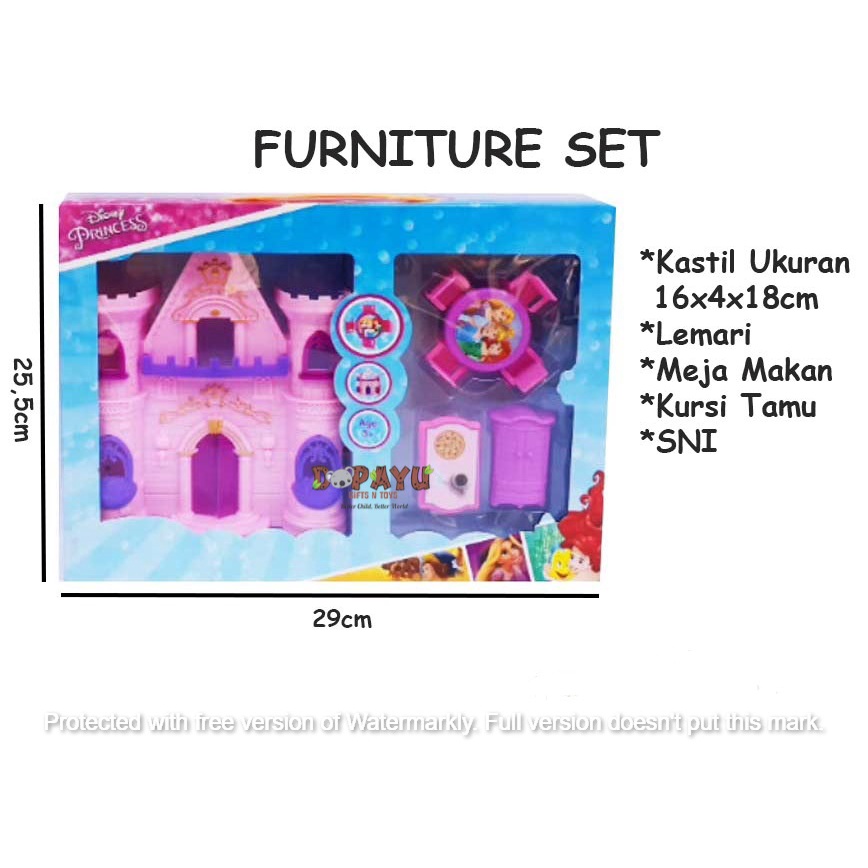 Jual MAINAN RUMAH ISTANA BONEKA PRINCESS DAN ISI FURNITURE SET NB03952 ...