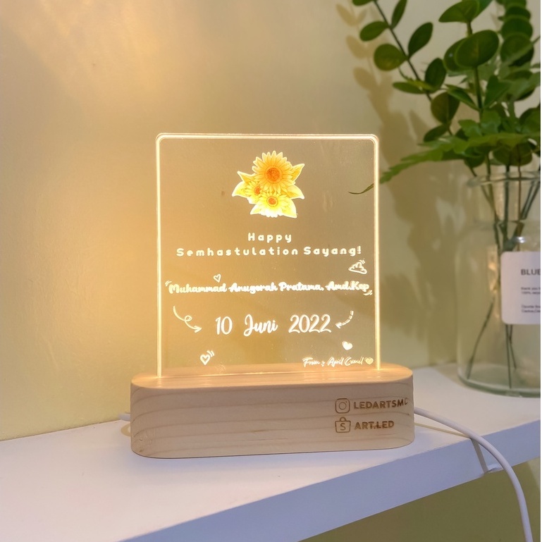 Jual LAMPU TIDUR AKRILIK CUSTOM NAMA | UKURAN 10x12 CM | DECORATIVE ...