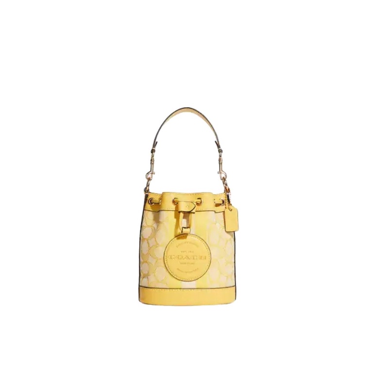 Jual COACH Mini Dempsey Bucket Bag In Signature Jacquard retro yellow ...