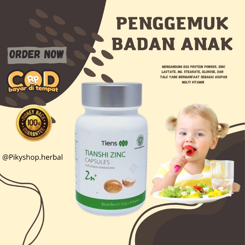 Jual Zinc kapsul Vitamin Penambah Berat Badan Anak Herbal Original ...