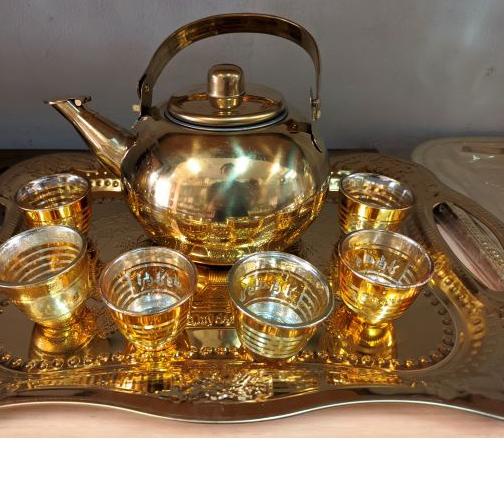 Jual Lagi Trend Teko Set Stainless stell arab warna gold* | Shopee ...