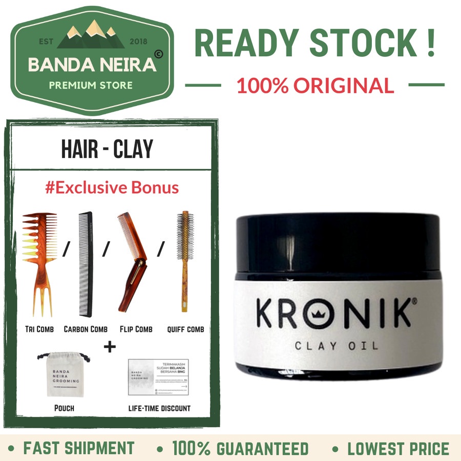 Jual KRONIK Clay Oil Pomade / Meningkatkan Volume Rambut | Shopee Indonesia