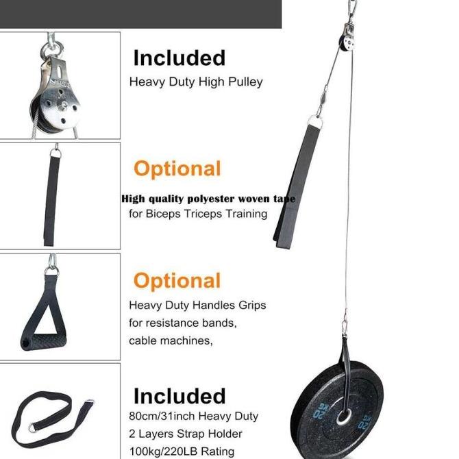 Jual Hemat Single Katrol Pulley Fitness Cable Crossover Home Gym Alat ...