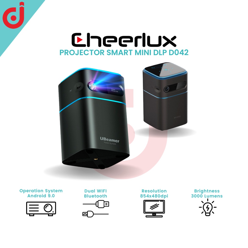 Jual PROJECTOR SMART MINI DLP D042 2GB+32GB UHD Projector Portable Android 9.0 170 Ansi Lumens ...