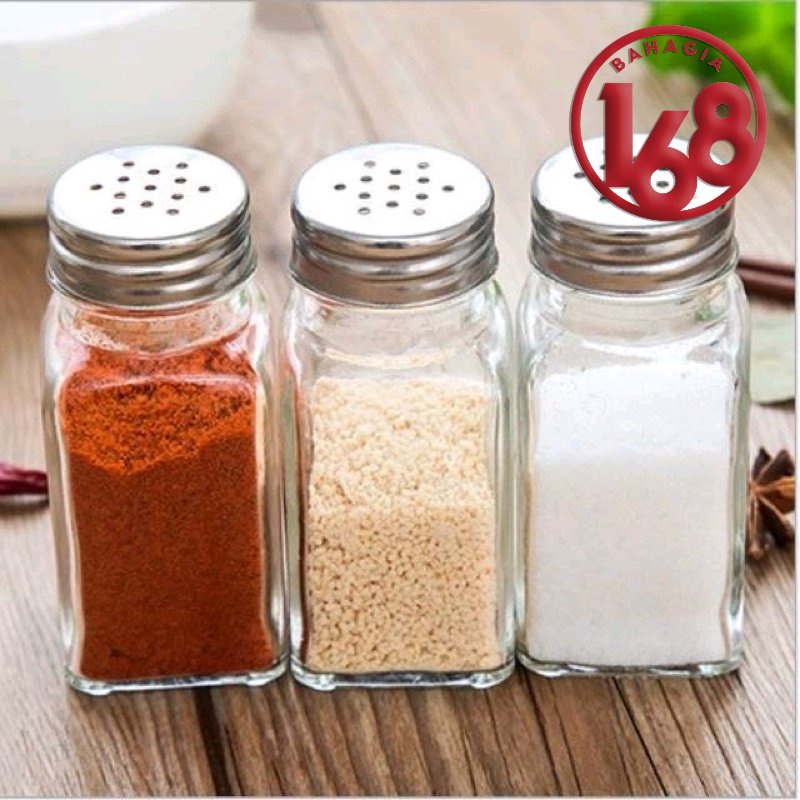 Jual Botol bumbu Garam Merica lada cabe rempah botol kaca | Shopee ...