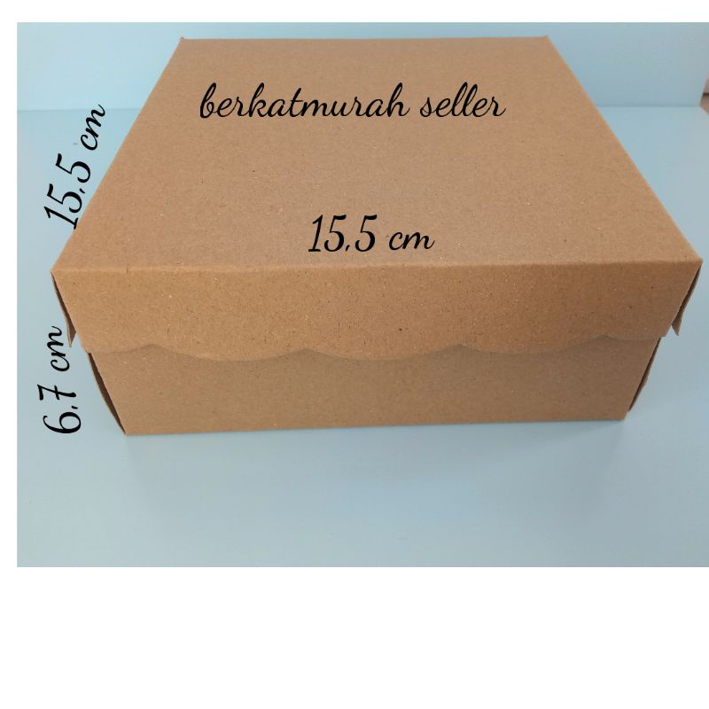 Jual Dos kotak Box kue Kraft R6 ukuran 15,5x15,5x6,7cm minimal ...