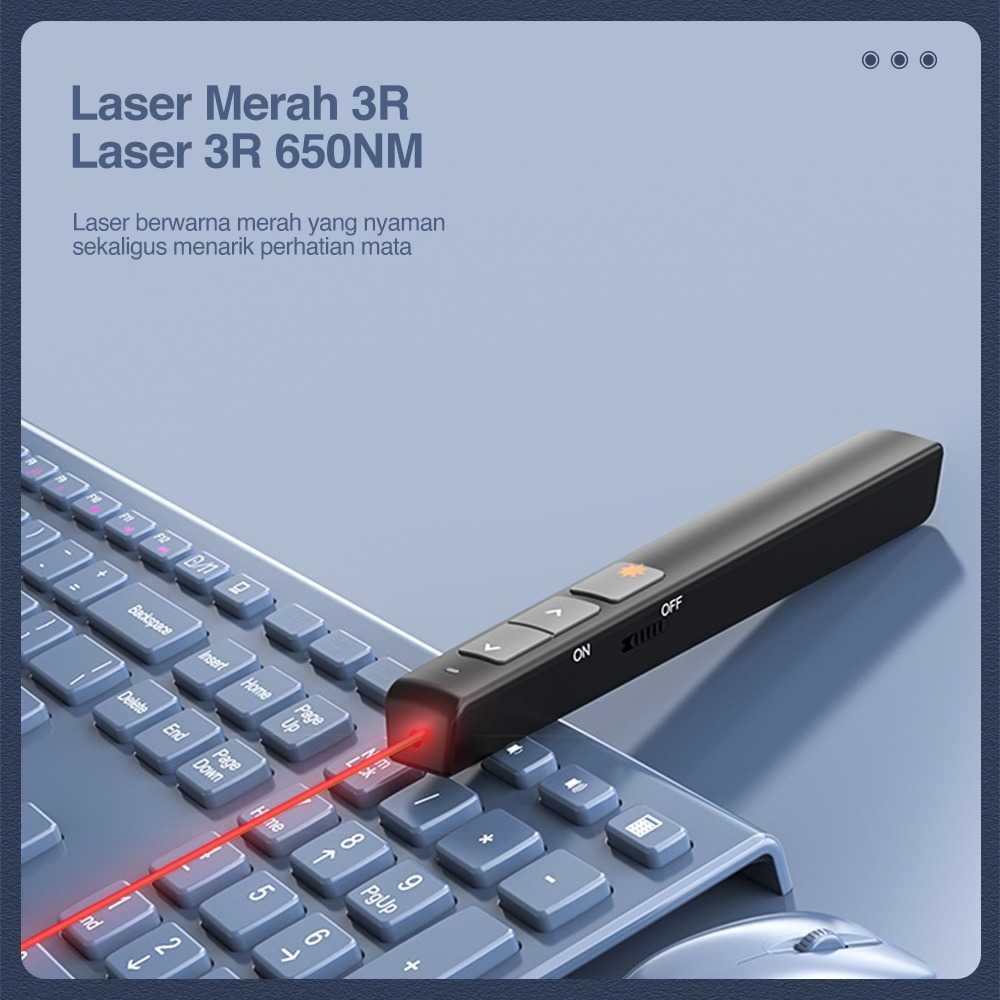 Jual Deli Laser Pointer Presentasi Pen Slideshow USB Red Light 30 Meter ...