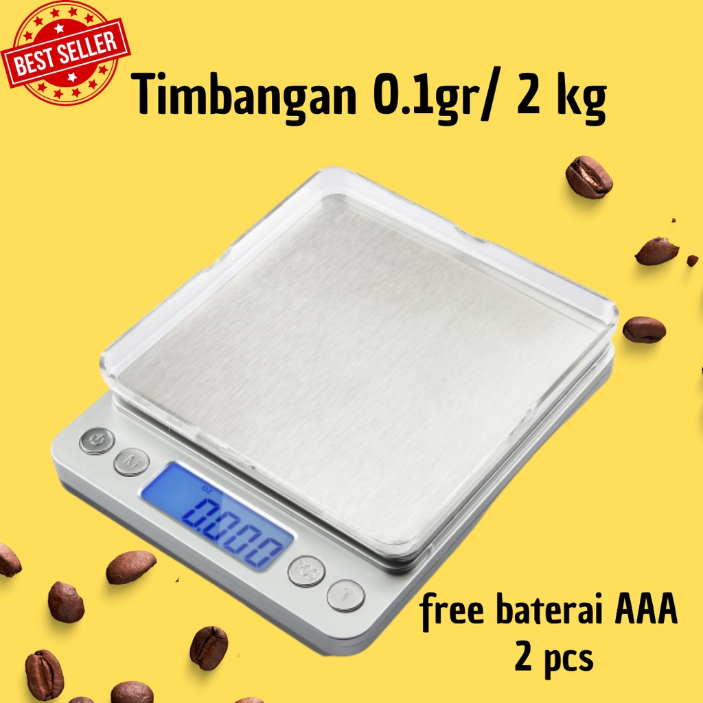 Jual Timbangan Digital 2 kg Muranee Tipe I2000 free baterai | Shopee ...