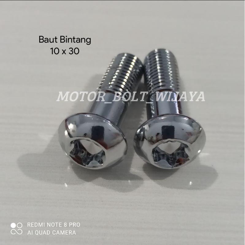 Jual Baut Bintang M10 x 30 Yamaha Croom Baut 14 Isi 1 Pcs | Shopee Indonesia
