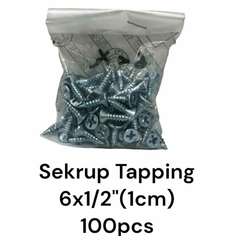 Jual Sekrup Tapping FAB #6X1/2" Inch 1 Cm 100 Pcs | Shopee Indonesia