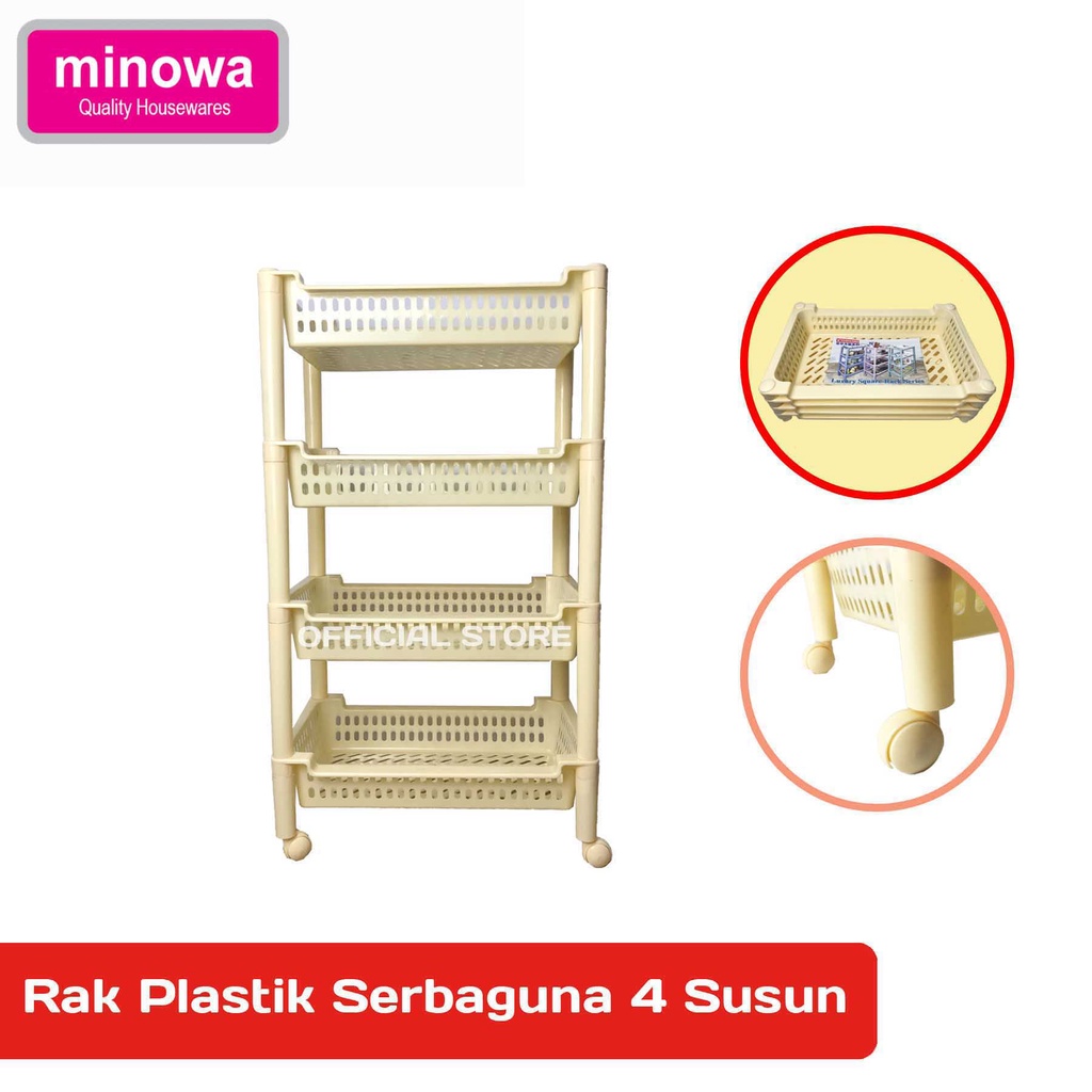 Jual Minowa Rak Susun Plastik Ukuran Besar / Rak Serbaguna Susun 4 ...