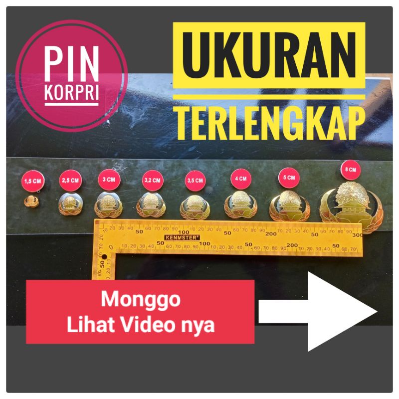 Jual PENJELASAN UKURAN PIN LENCANA KORPRI TERKECIL, KECIL, STANDAR ...