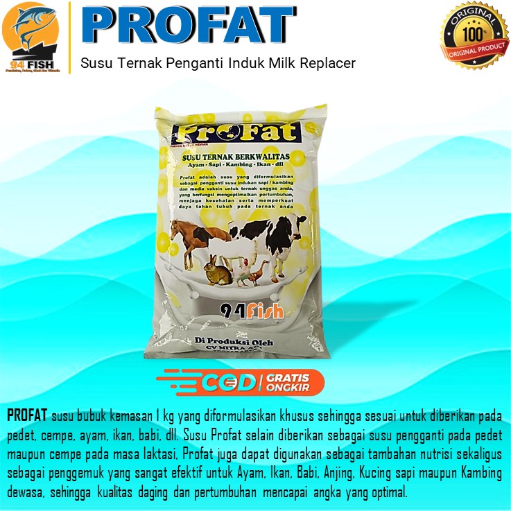 Jual PROFAT Susu Ternak Pengganti Induk Milk Replacer 1KG | Shopee ...