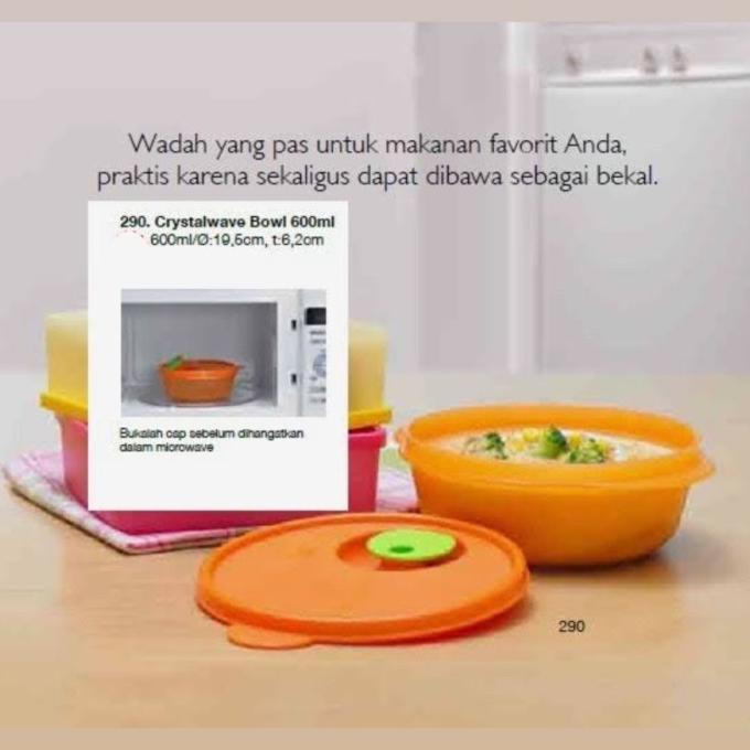 Jual Lunch Box Microwave Tupperware Crystalwave Bowl 600ml | Shopee ...