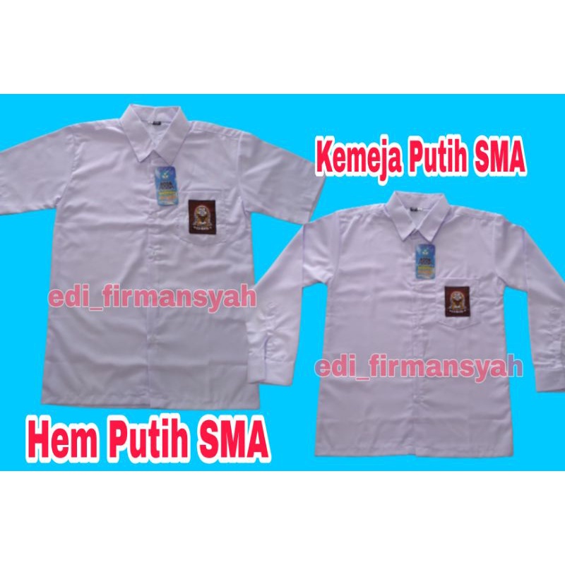 Jual Seragam Sekolah SMA Hem Putih Osis Dan Kemeja Putih Osis Merk ABBA ...