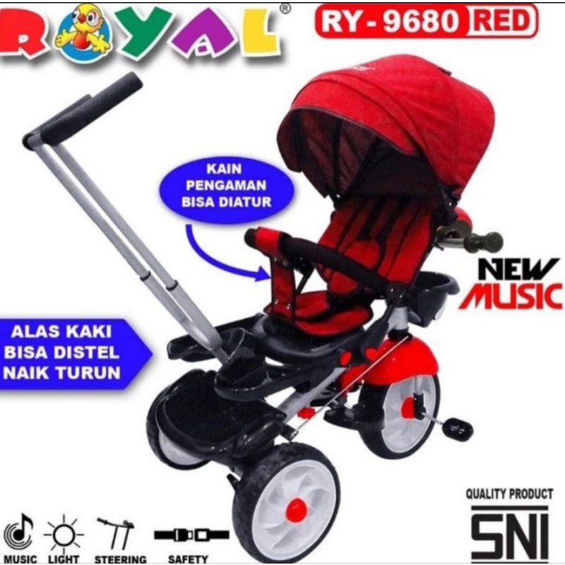 Jual SEPEDA STROLLER ANAK RODA TIGA ROYAL 9380, ROYAL 9680,royal ...