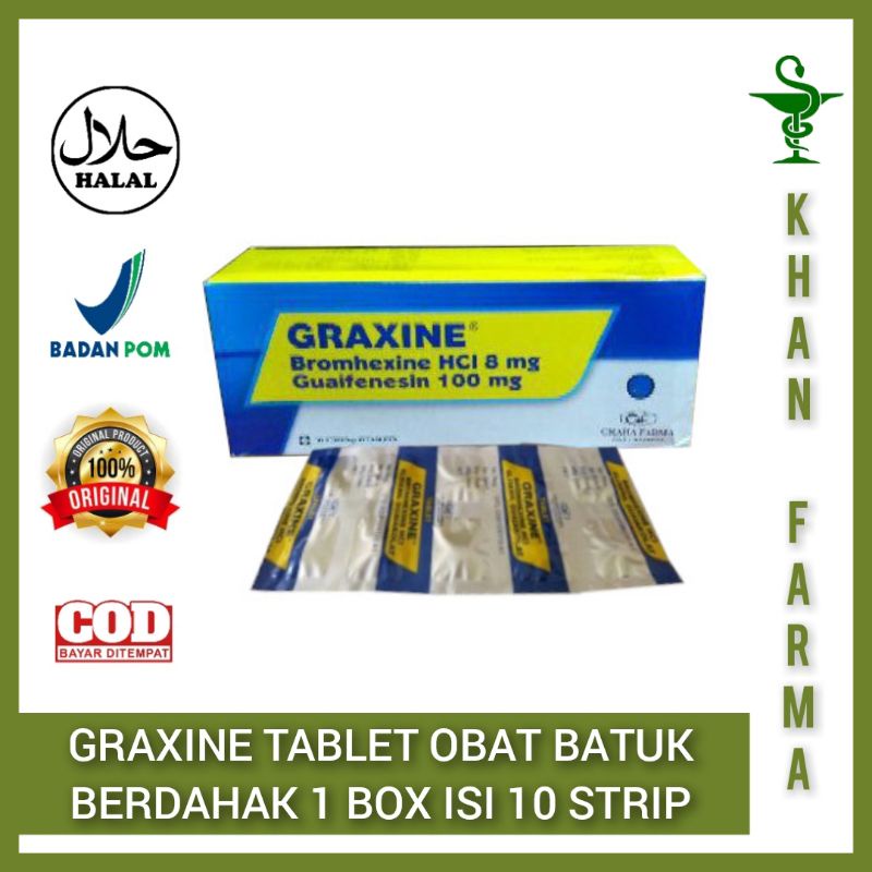Jual GRAXINE TABLET UNTUK BATUK BERDAHAK 1 BOX ISI 10 STRIP | Shopee ...