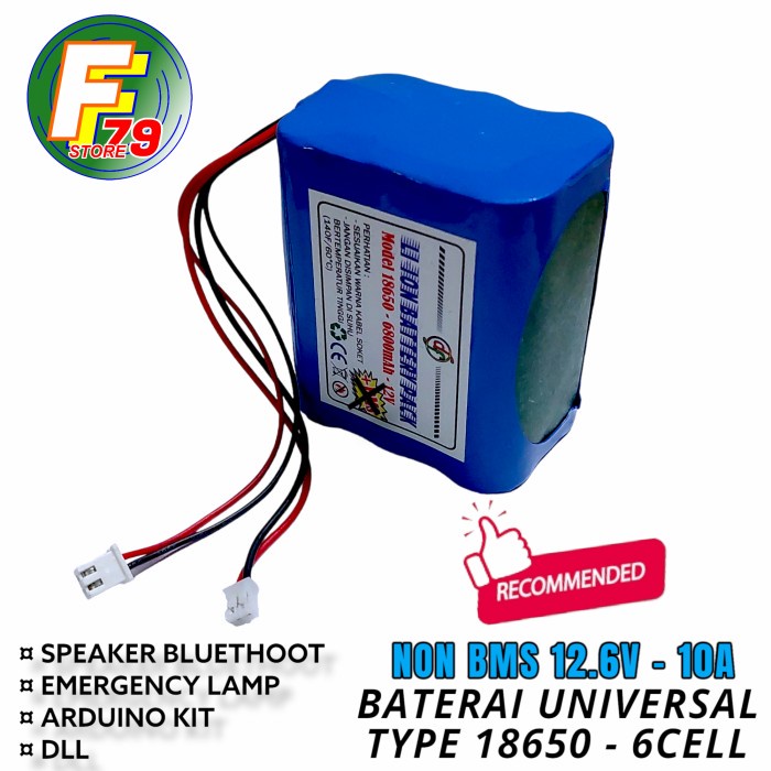 Jual Baterai Cas Universal 18650-12.6V 6Cell Untuk Speaker Boks Arduino ...