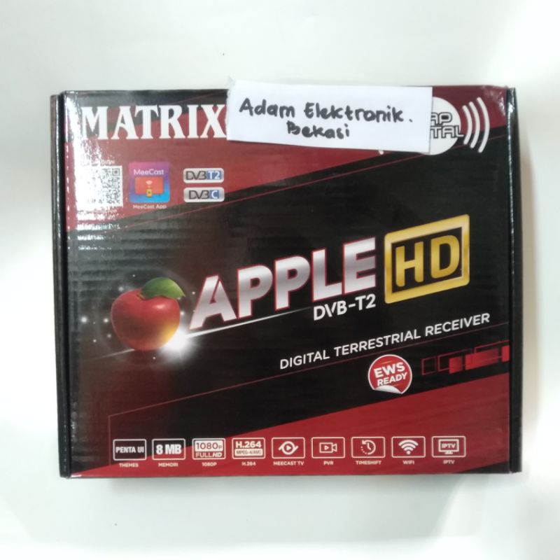 Jual STB SET TOP BOX TV DIGITAL RECEIVER MATRIX APPLE MERAH | Shopee ...