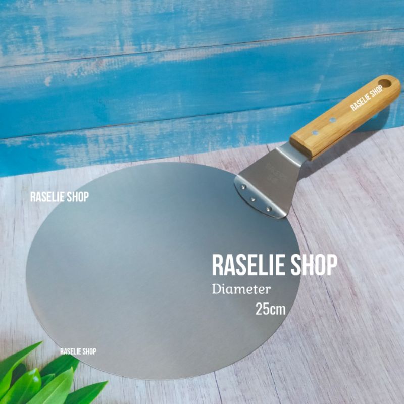 Jual Round Cake Lifter Sekop Pizza Bulat Extra Large Scrapper Stainless ...