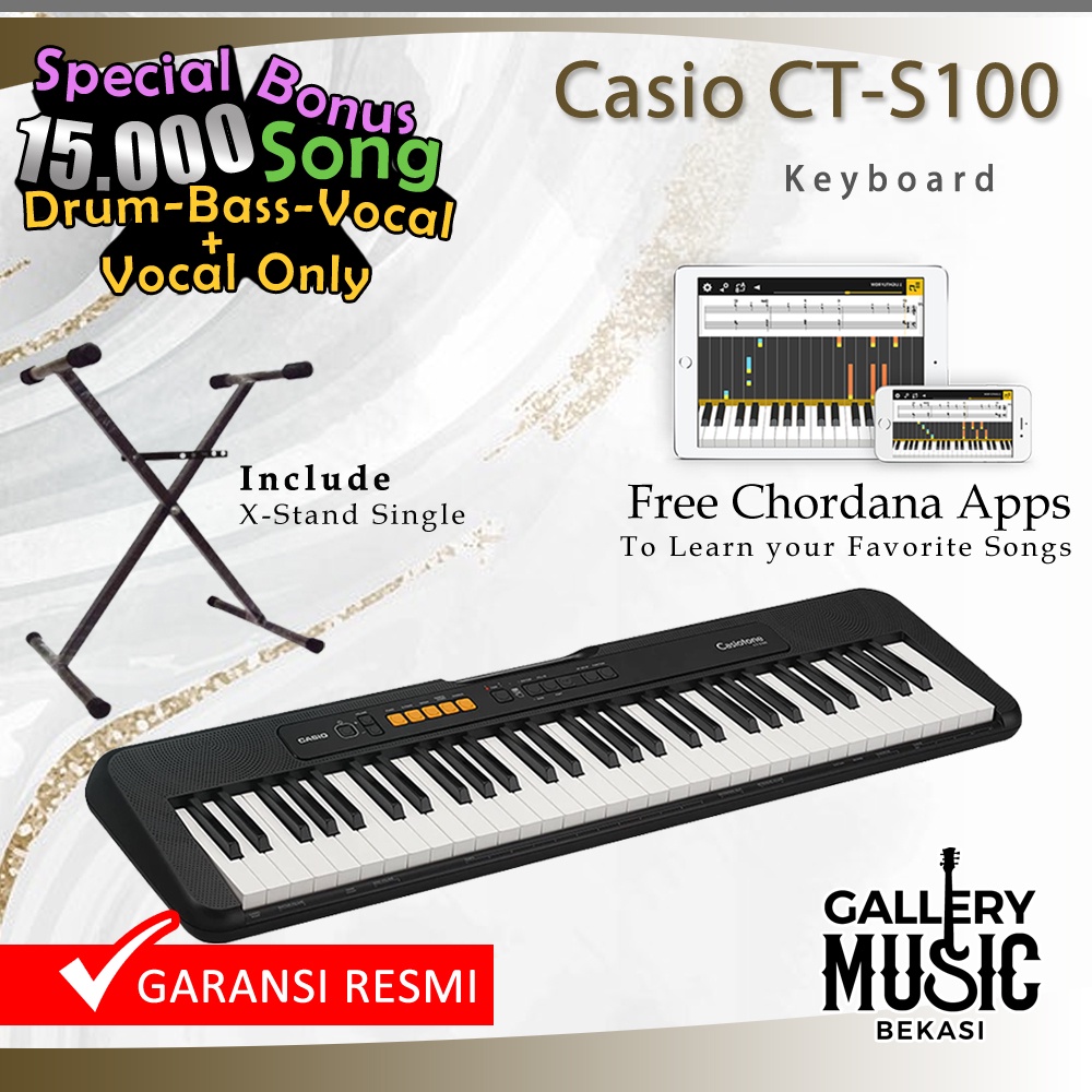 Jual Casio CT S100 Keyboard / CTS 100 / CTS100 Garansi Resmi | Shopee ...