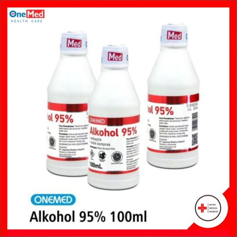 Jual Onemed Alkohol 95 Persen 100 ml/ALCOHOL ONE MED 95% 100 ML 300 ML ...