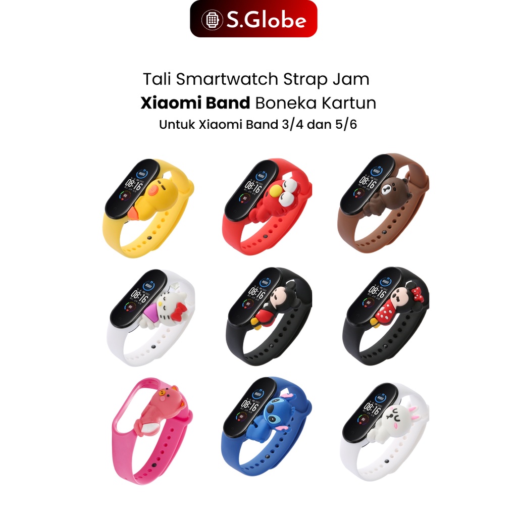 Jual Cartoon Strap Xiaomi Band Mi Band 3 4 5 6 Cute Soft Strap M6 M7 Smartwatch Replacement Band ...