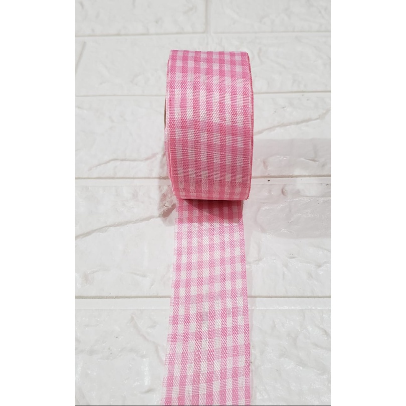 Jual Pita Motif Kotak 1,5" inch 4 cm / Pita Hampers / Pita Bouquet ...