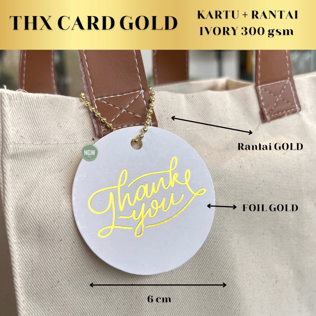 Jual Kartu tag Thank You gold set rantai gold hampers satuan ecer ...